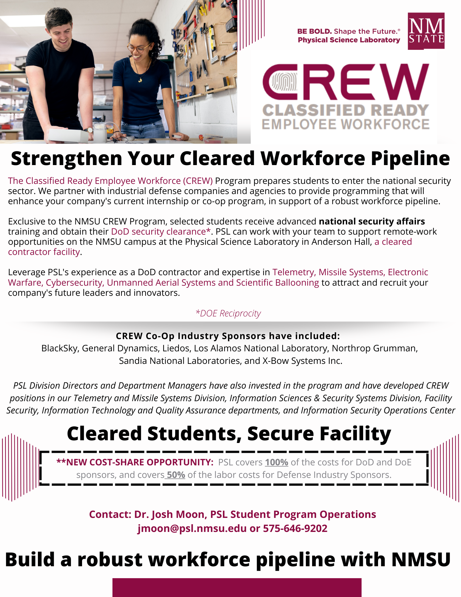 CREW | New Mexico State University | BE BOLD. Shape the Future.